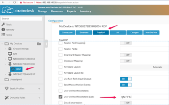 Create or Configure a FreeRDP connection with Stratodesk NoTouch