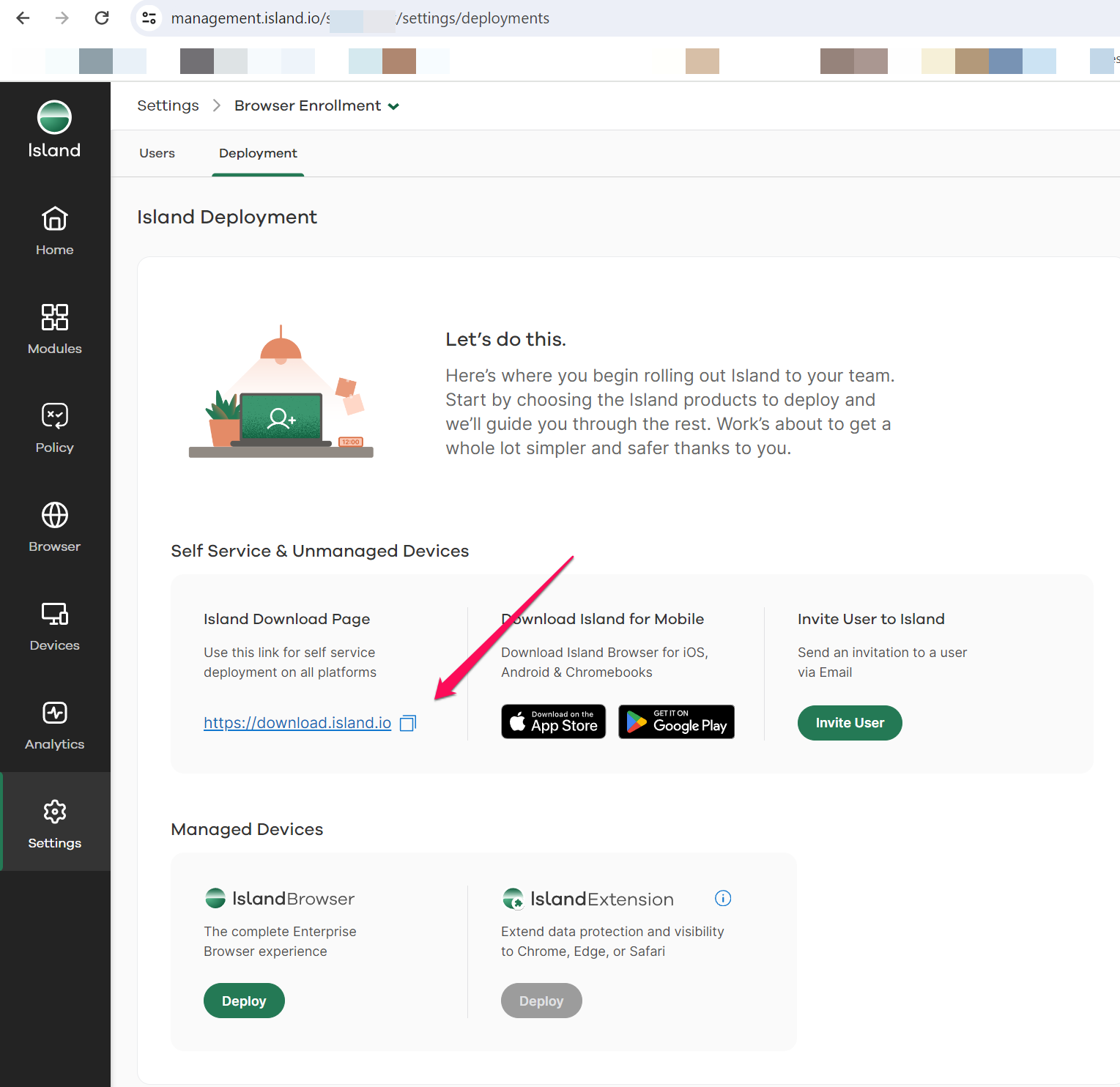 Island Browser with NoTouch