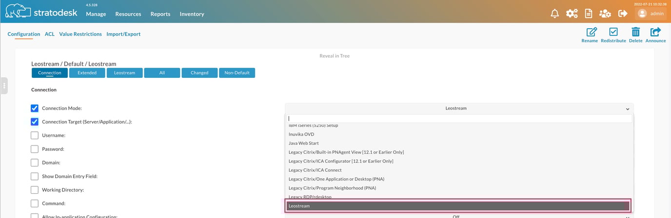 Leostream Connections in NoTouch OS