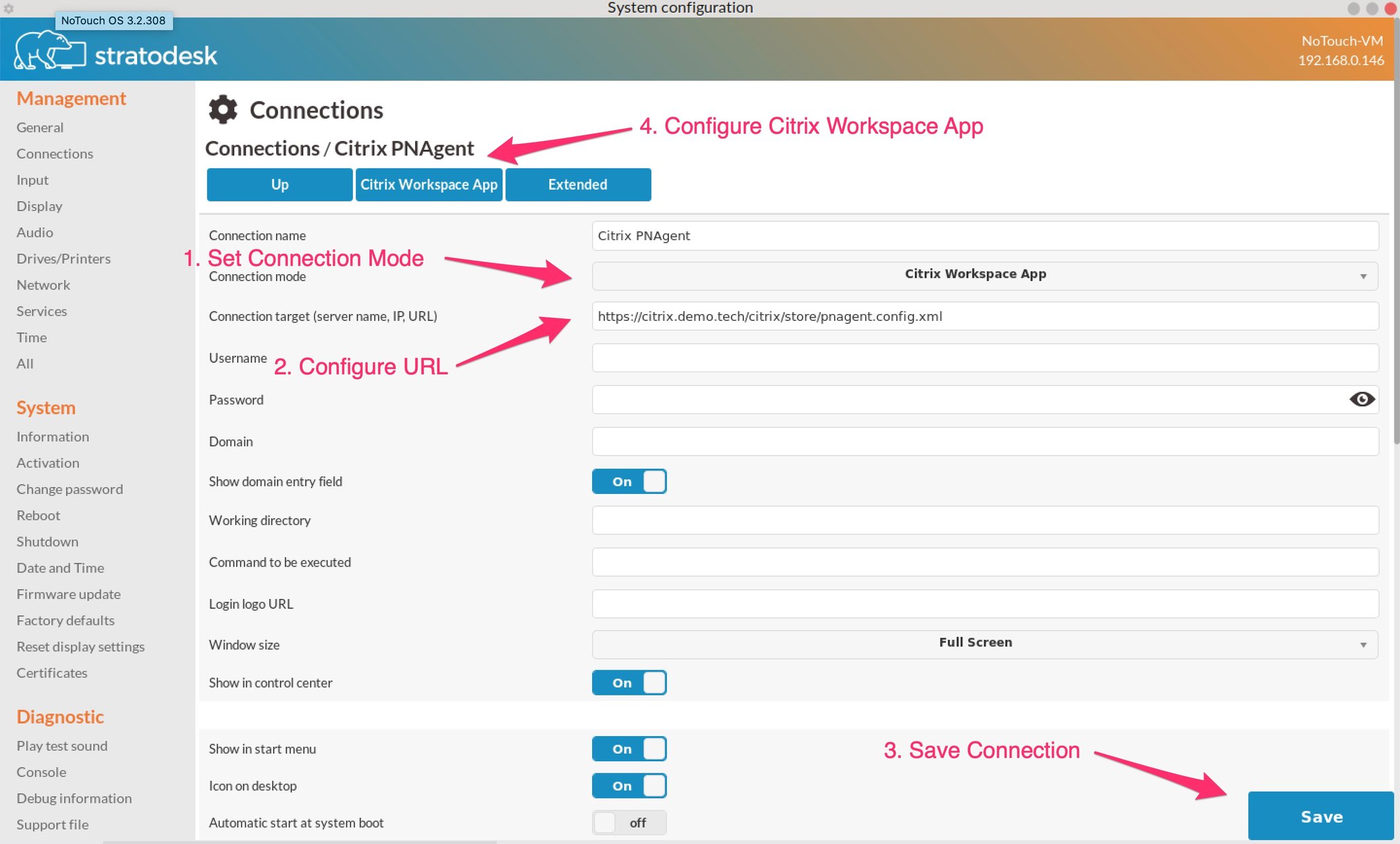 Configuring a Legacy Citrix configuration with Stratodesk NoTouch