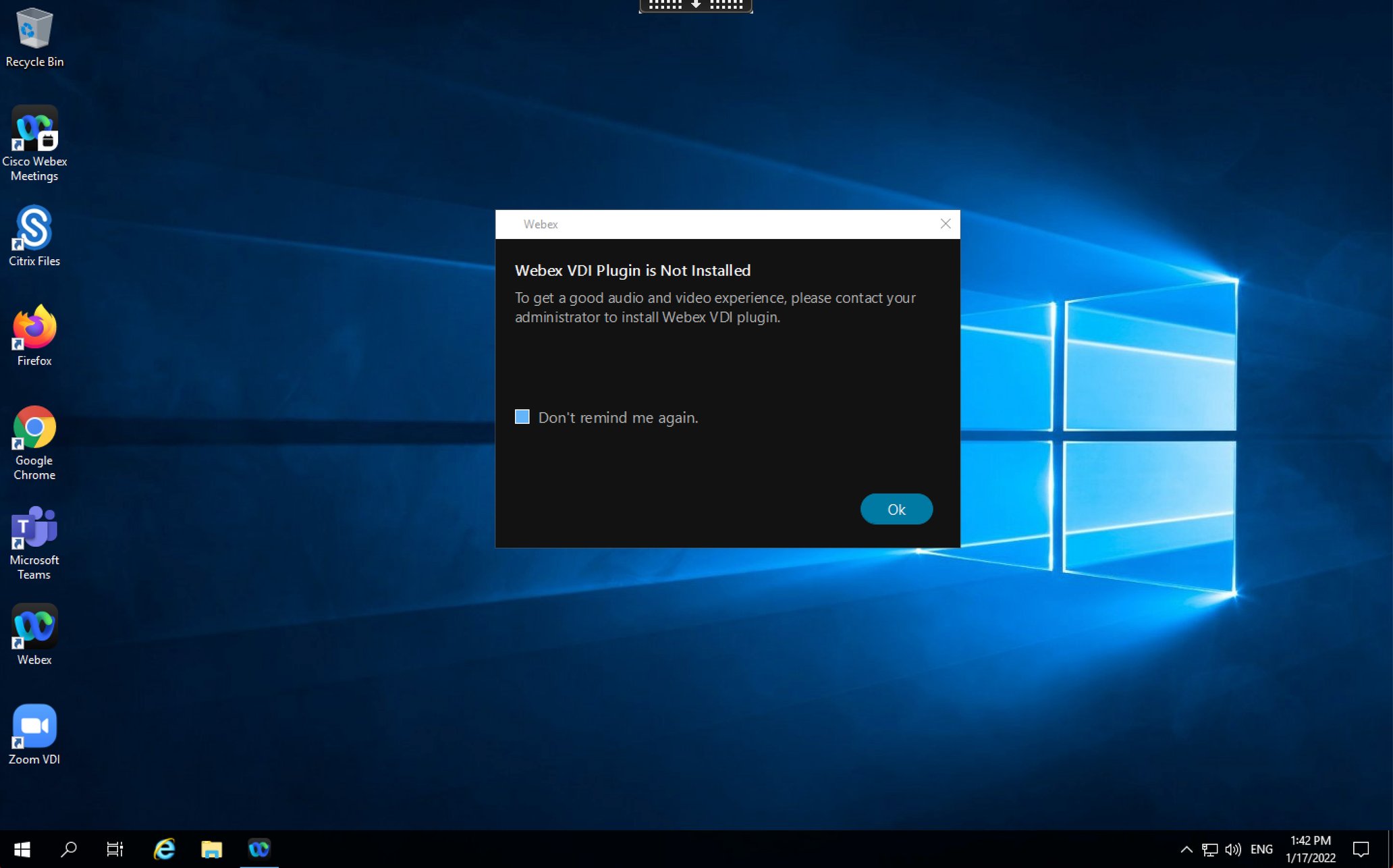 Cisco Webex VDI Plugin Deployment